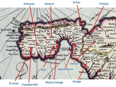Map of Cornwall | Tregurtha Project